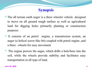 Fabrication and Design of an All Terrain Earth Auger Vehicle for ...