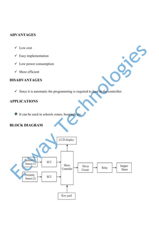 Fabrication of automatic vehicle over speed controlling system for ...