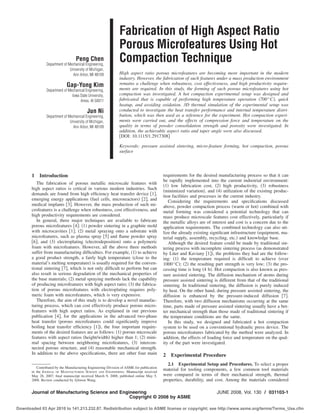 Fabrication of high aspect ratio porous microfeatures using hot ...