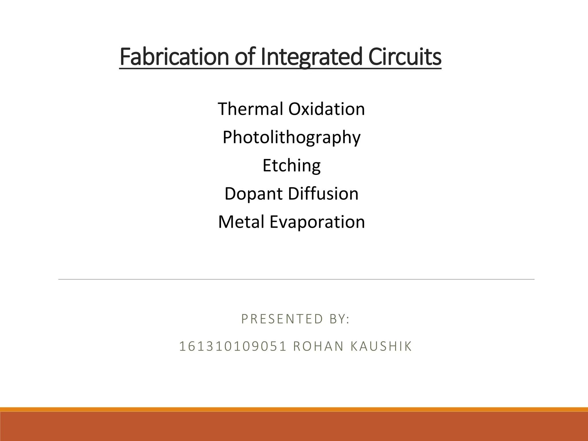 Fabrication of IC | PPT