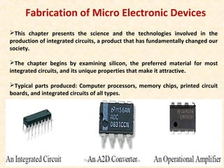Fabrication of microelectronic devices | PPT