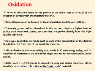 Fabrication of microelectronic devices | PPT