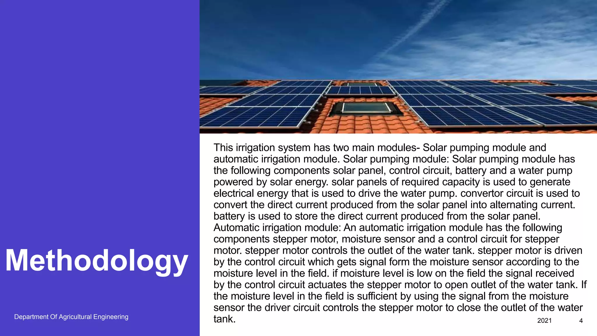 Fabrication of solar irrigation system anji reddy | PPTX