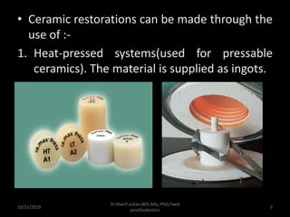 Fabrication tech. all ceramic restorations | PPTX
