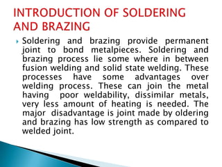 Fabrication welding soldring and brazing | PPTX | Chemistry | Science