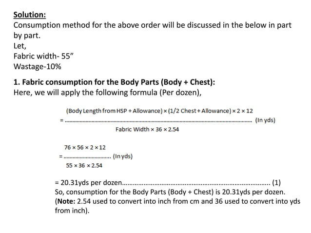 Module 16 Fabric consumption for woven product(Merchandising) | PPTX