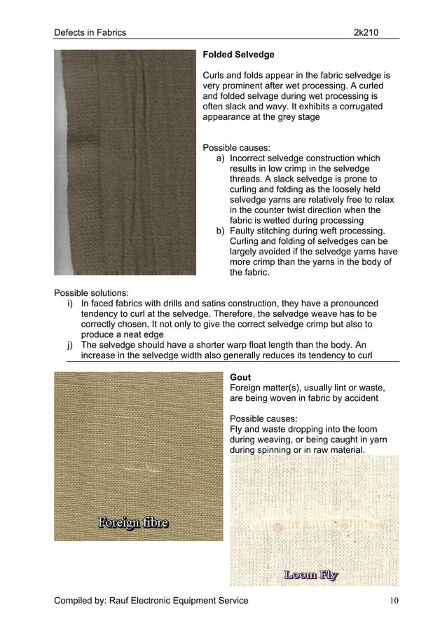 Fabric faults | PDF | Needlework | Arts and Crafts