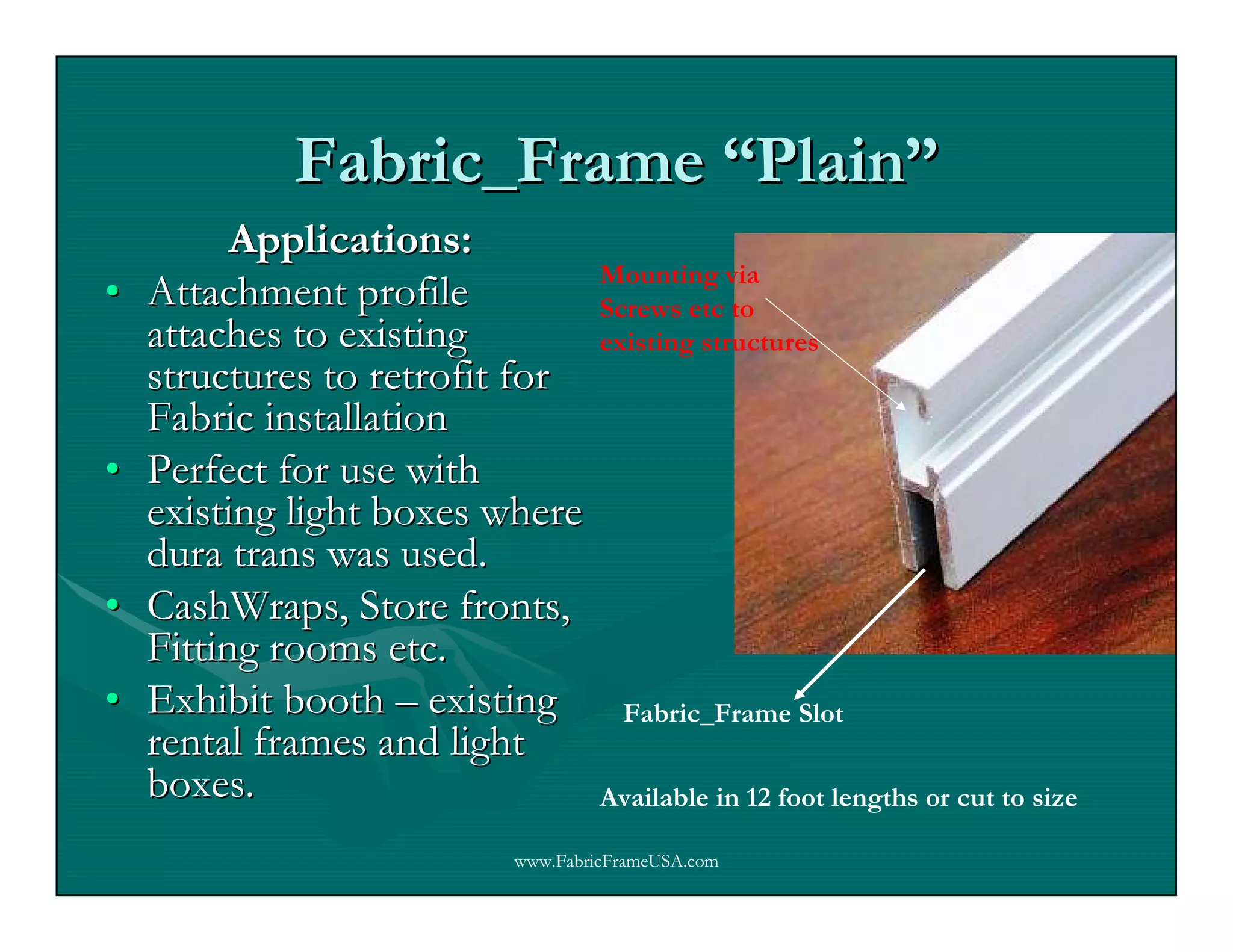 Fabric Frame Products And Profiles Ait | PPT