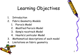 Woven fabric geometry and cloth cover factor | PPT