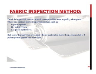 Fabric inspection procedure and calculations by faisal shaikh | PPT