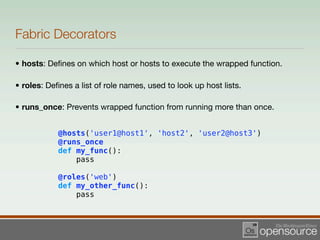Pythonic Deployment with Fabric 0.9 | PDF | Computing | Technology & Computing