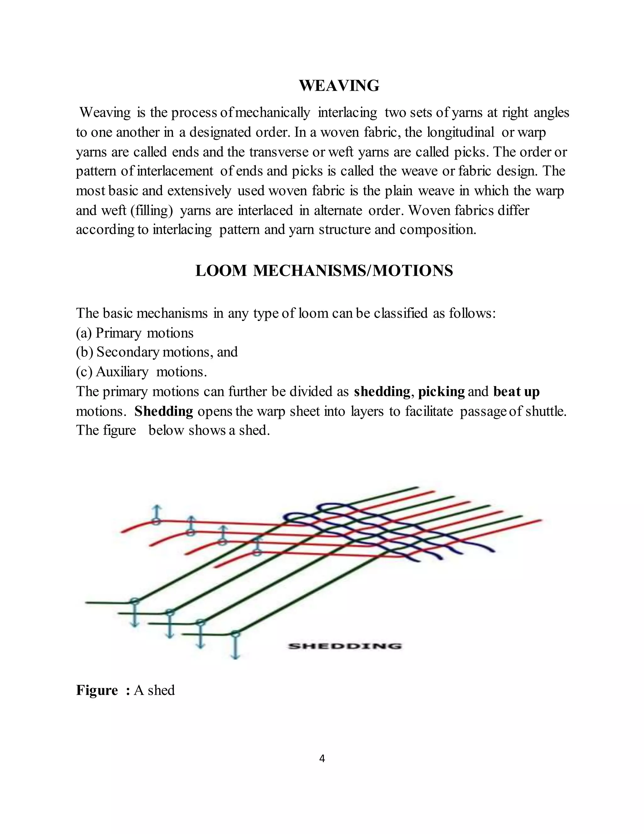 Principles of loom motions | DOCX