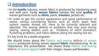 Fabrics and sewing defects of woven apparel By Engr. Aqs Zilani | PPTX ...
