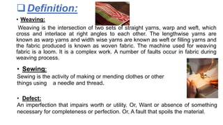 Fabrics and sewing defects of woven apparel By Engr. Aqs Zilani | PPTX ...