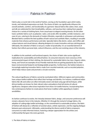 Empowering Consumers Through Fabric Knowledge | PDF