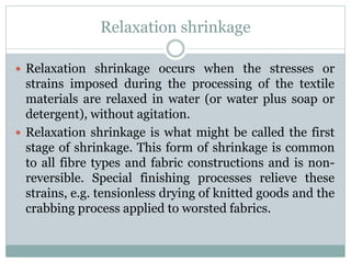 FABRIC STABILITY & Others textile engineerig | PPTX