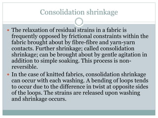 FABRIC STABILITY & Others textile engineerig | PPTX