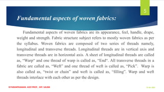 Fabric structure and design plain weave and derivatives | PDF