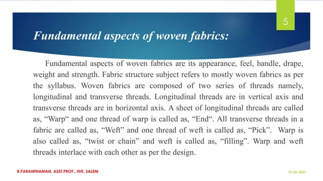 Fabric structure and design plain weave and derivatives | PDF