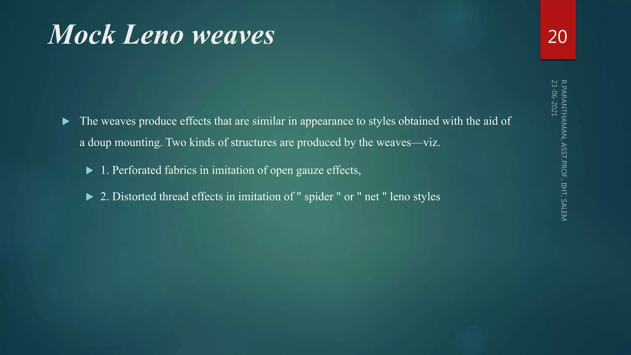 FABRIC STRUCTURE PART 3 | PPTX