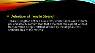 Fabric tensile strength test