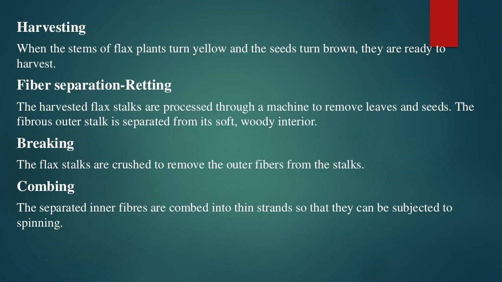 Did You Know About Linen, Fabric From The Flax Plant? | PPTX