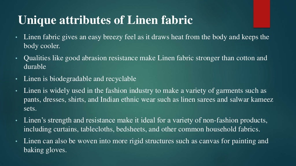 Did You Know About Linen, Fabric From The Flax Plant? | PPTX