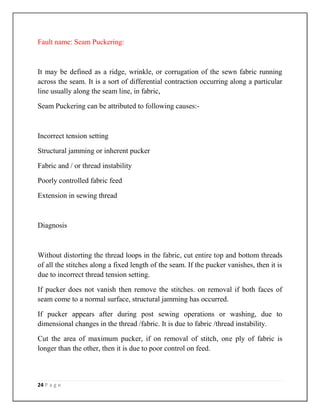 Fabric wastage and sewing fault analysis | PDF