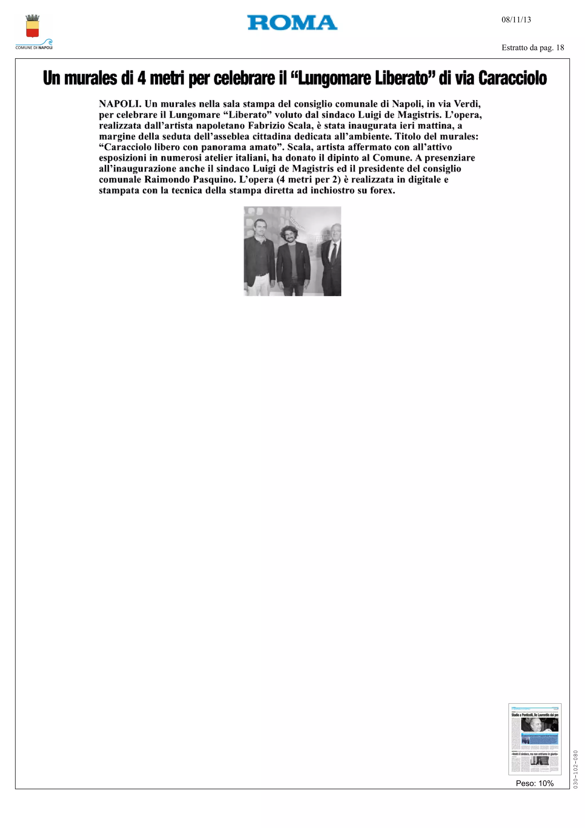 Fabrizio scala-Un murales di 4 metri per celebrare il "Lungomare ...