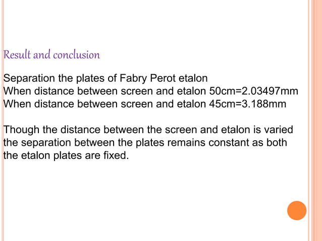 Fabry perot etalon | PPTX