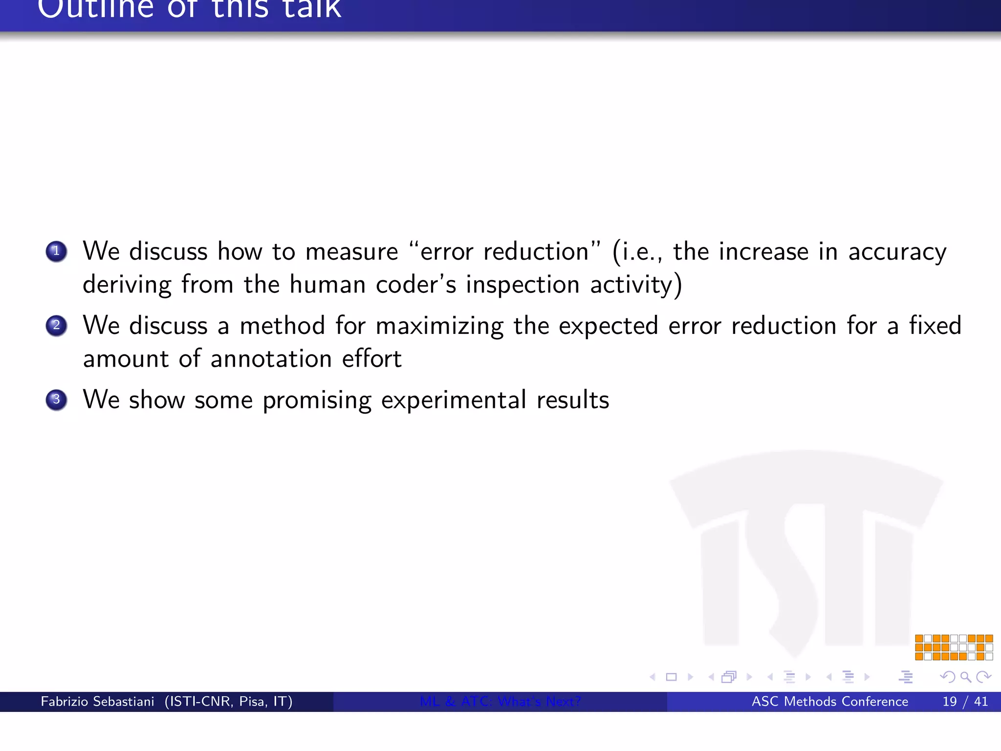 Machine Learning and Automatic Text Classification: What's Next?