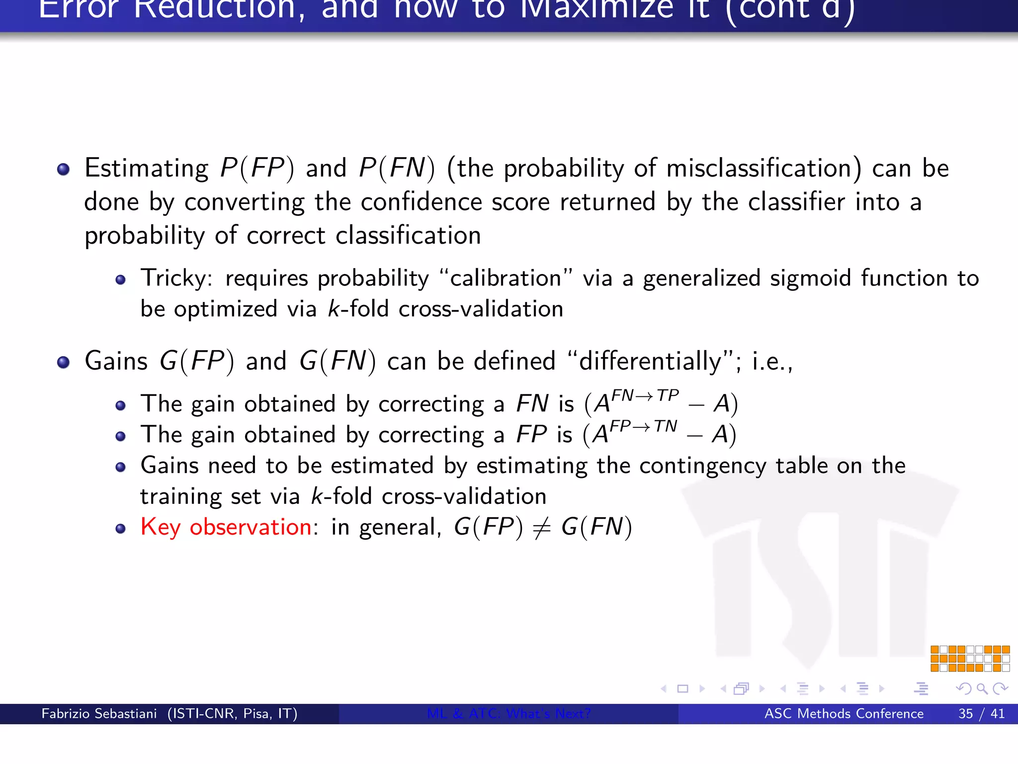 Machine Learning and Automatic Text Classification: What's Next?