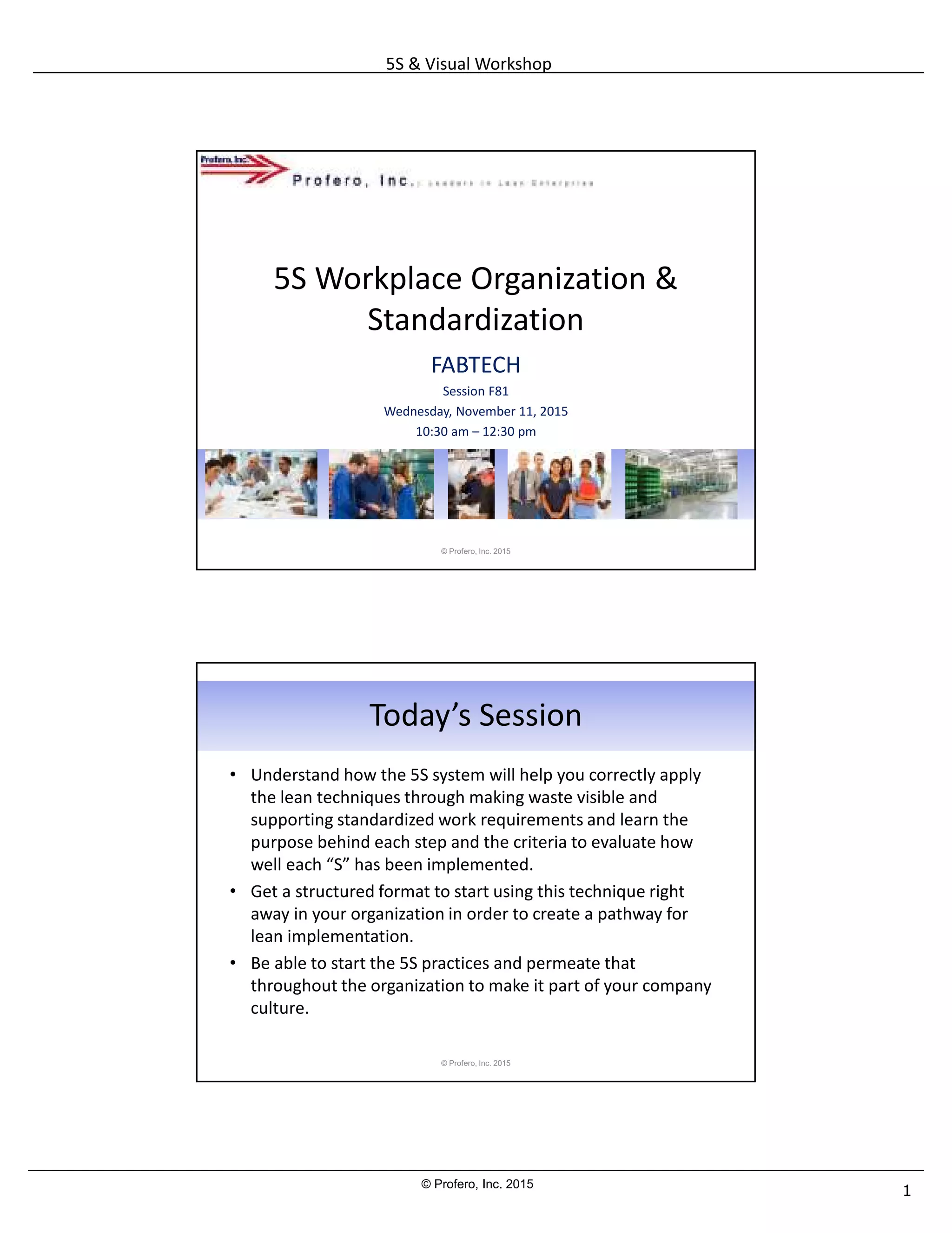 Fabtech 2015 5S Workplace Organization and Standardization - F81 - A Manos | PDF | Business ...