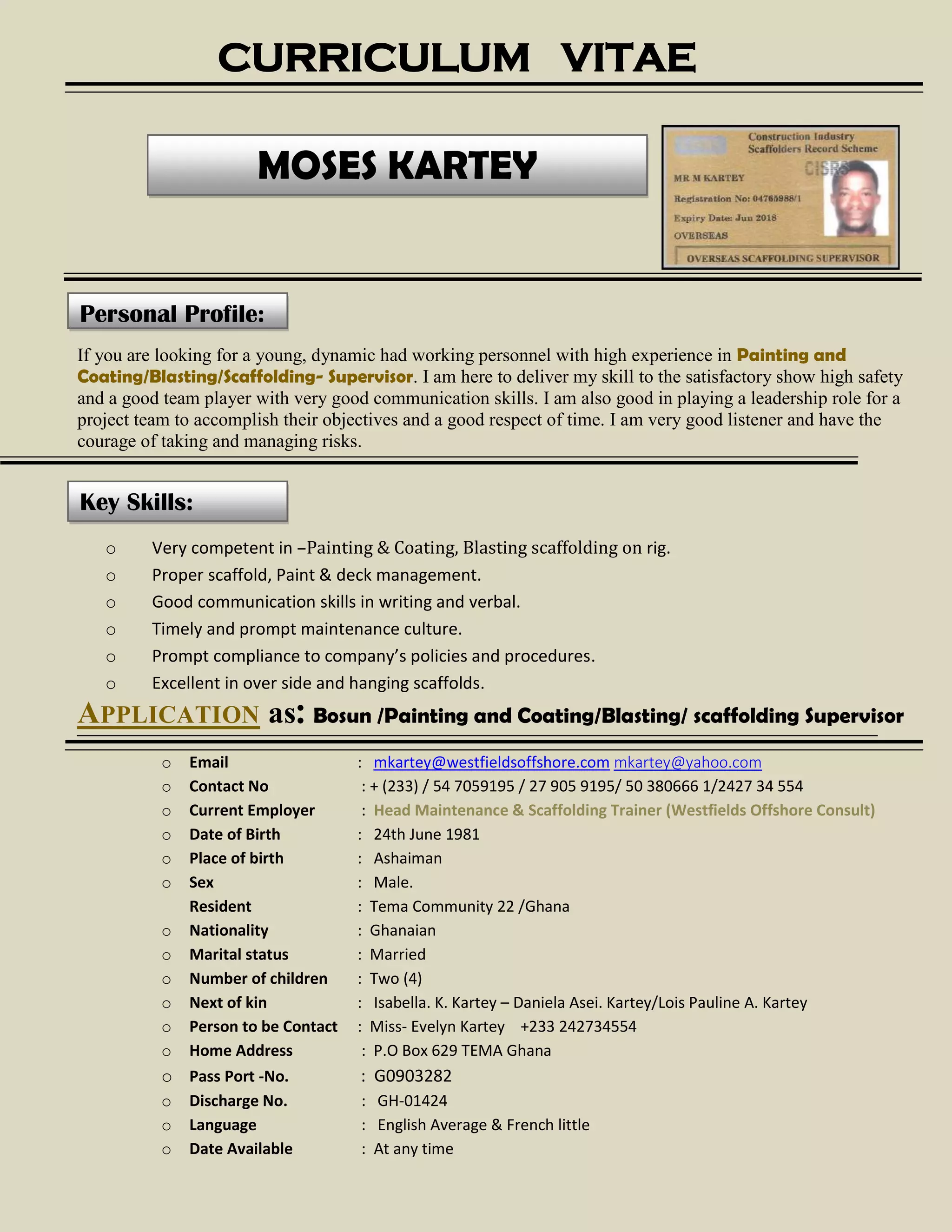 1 Moses Kartey CV- updated-Nov. 2016 Abdate.compressed | PDF | Scuba ...