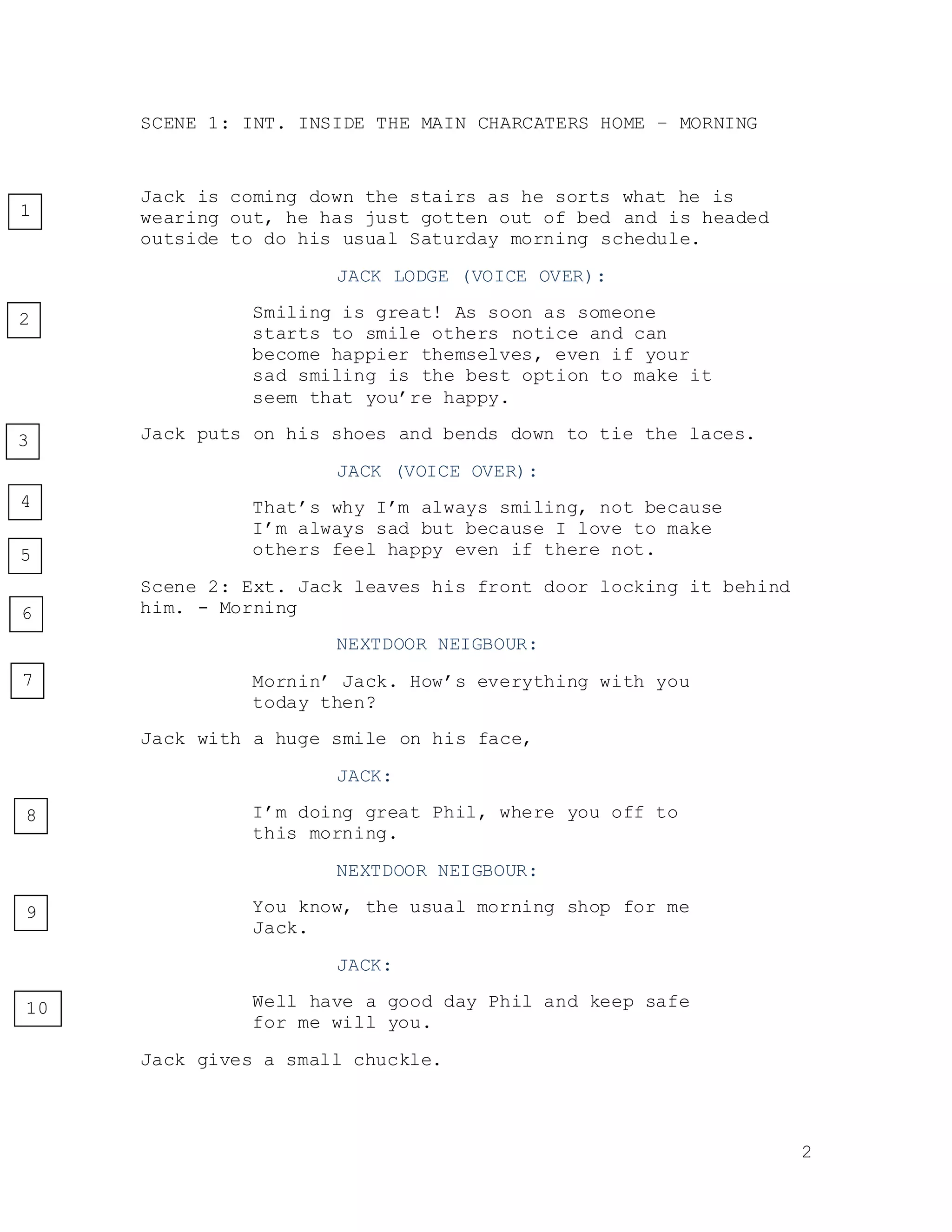 Facade script wuth shot number | PDF