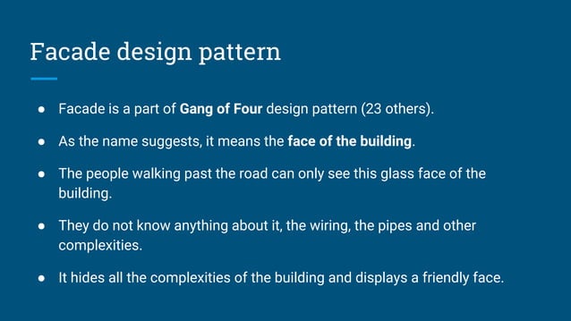 Facade Design Pattern | PPTX | Web Development | Internet