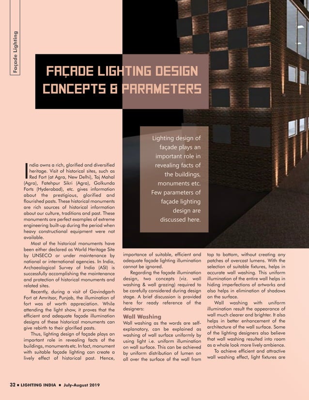 Façade Lighting Design : Concepts & Parameters | PDF