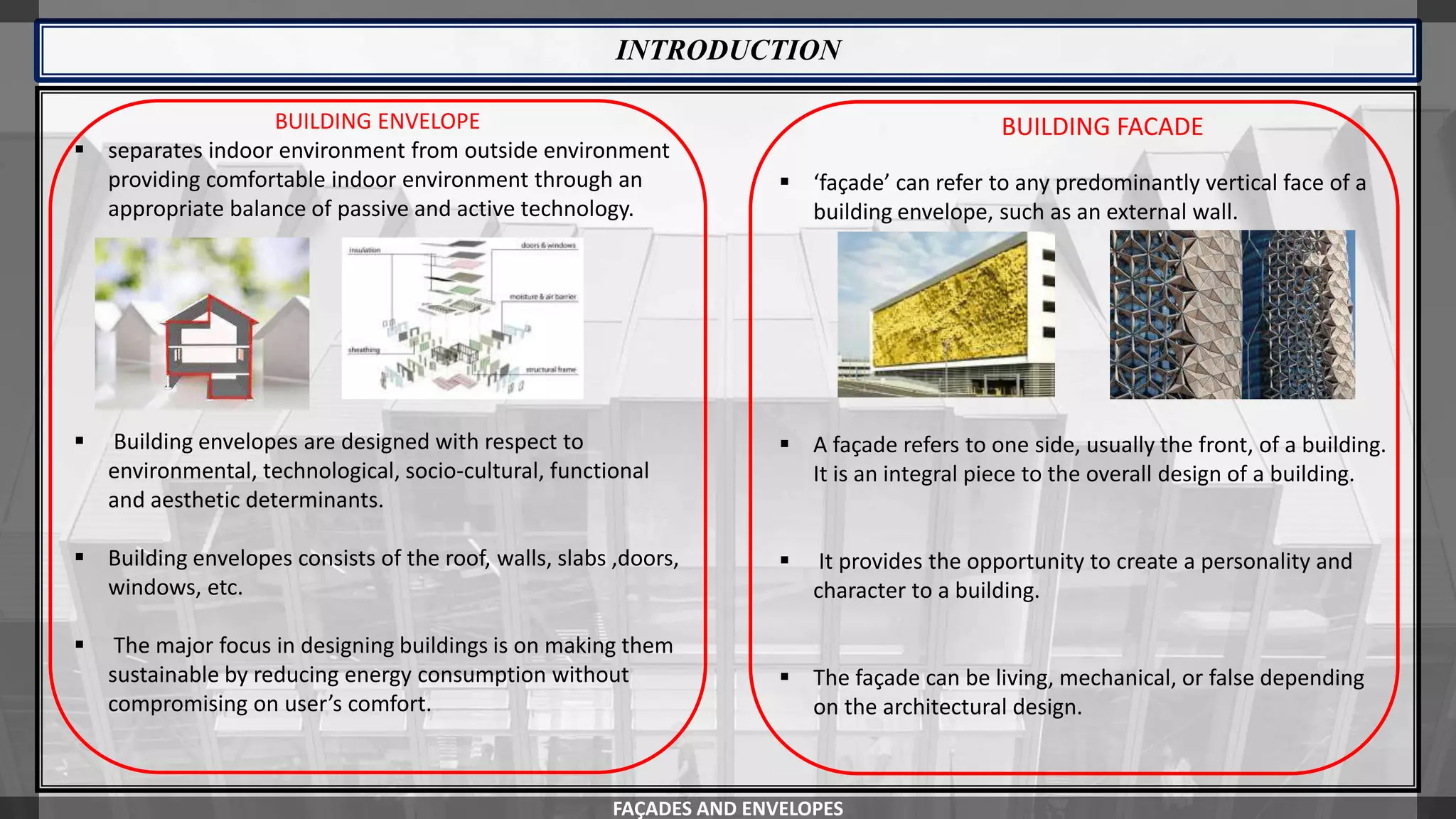 Facades and envelopes | PPTX