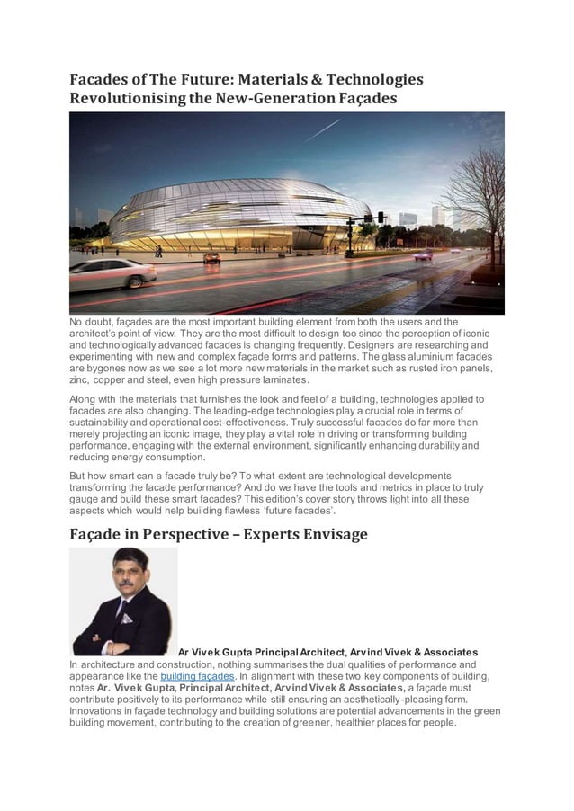 Facades of the future | DOCX | Construction Industry | Industries