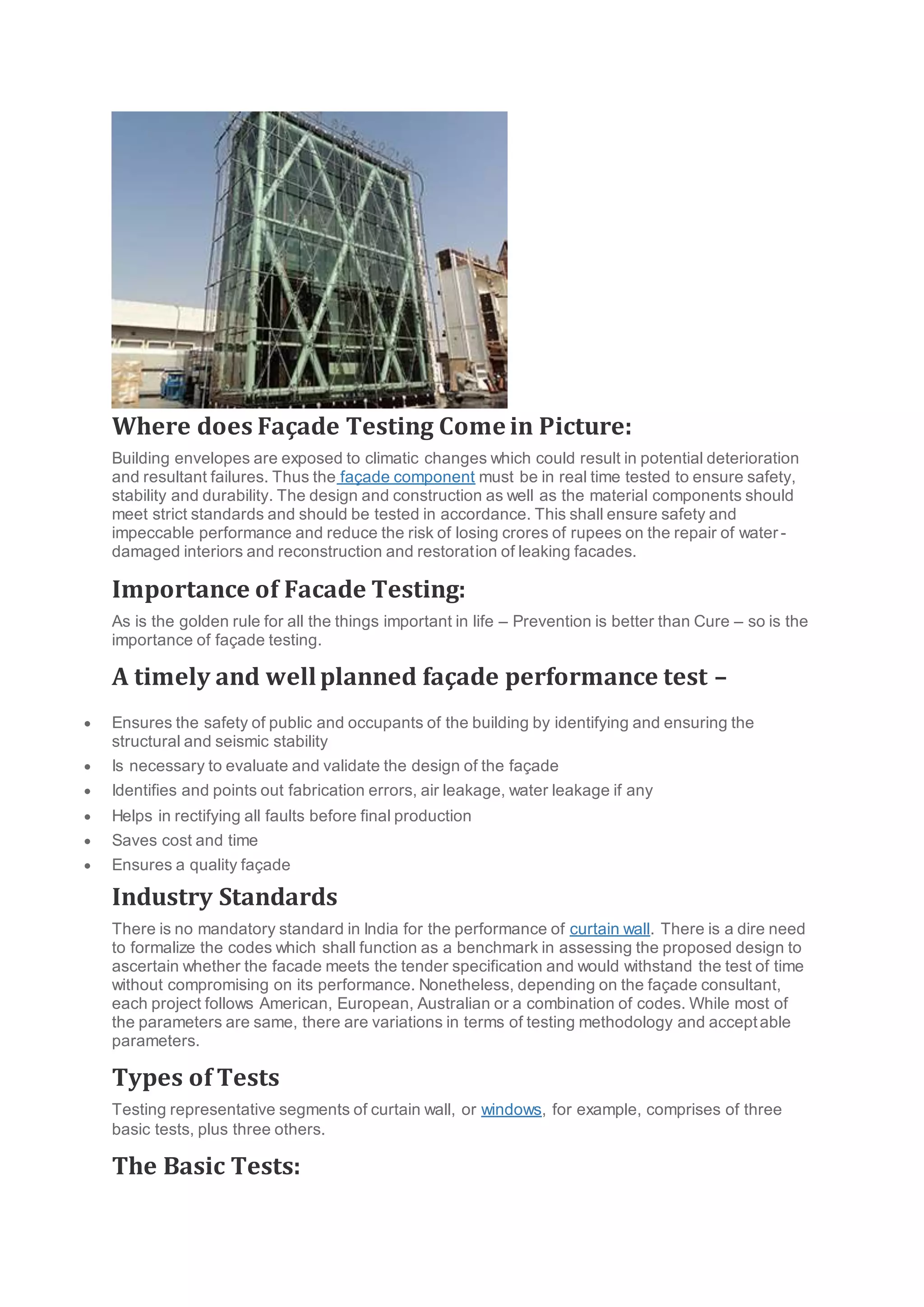 Facade Testing Procedure Docx