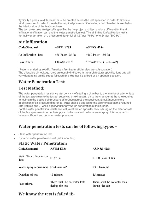Facade testing procedure | DOCX | Civil Engineering Industry | Industries