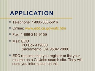 CALIFORNIA EDD FILING PROCEDURE | PPT