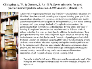 Module 1: Chickering and Gamson's 7 Principles | PPTX