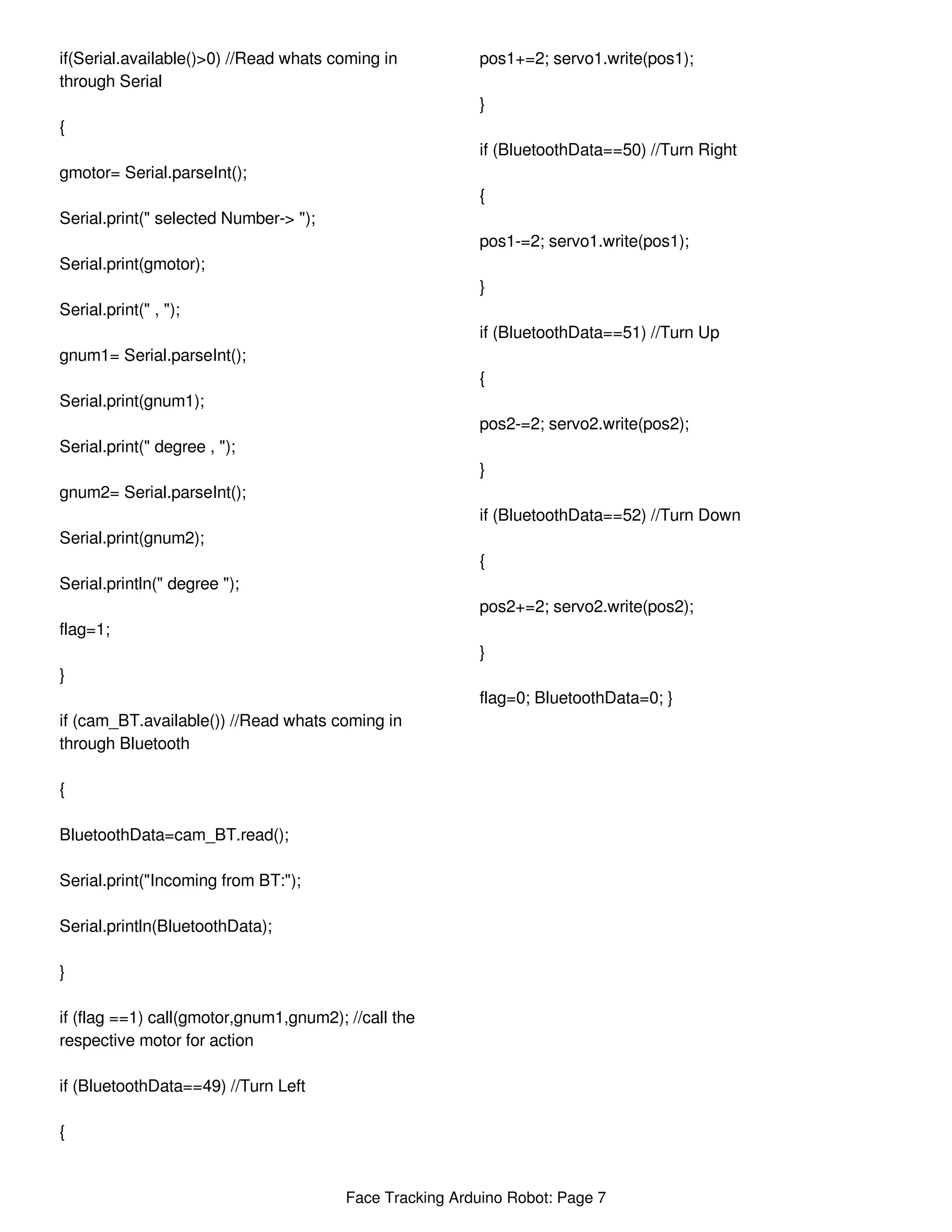 Face tracking-arduino-robot | PDF