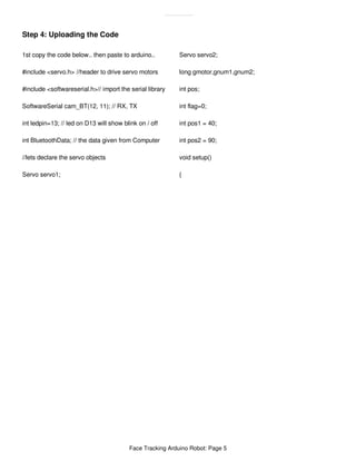 Face tracking-arduino-robot | PDF