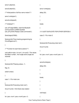 Face tracking-arduino-robot | PDF