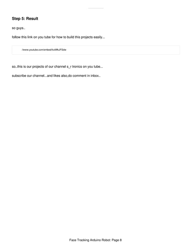 Face tracking-arduino-robot | PDF