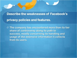 Facebook's dilemma case study | PPTX | Social Networking | Internet