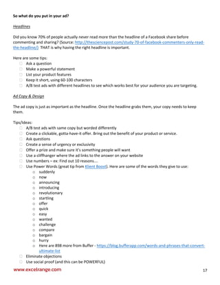 Facebook Ads Notes | PDF