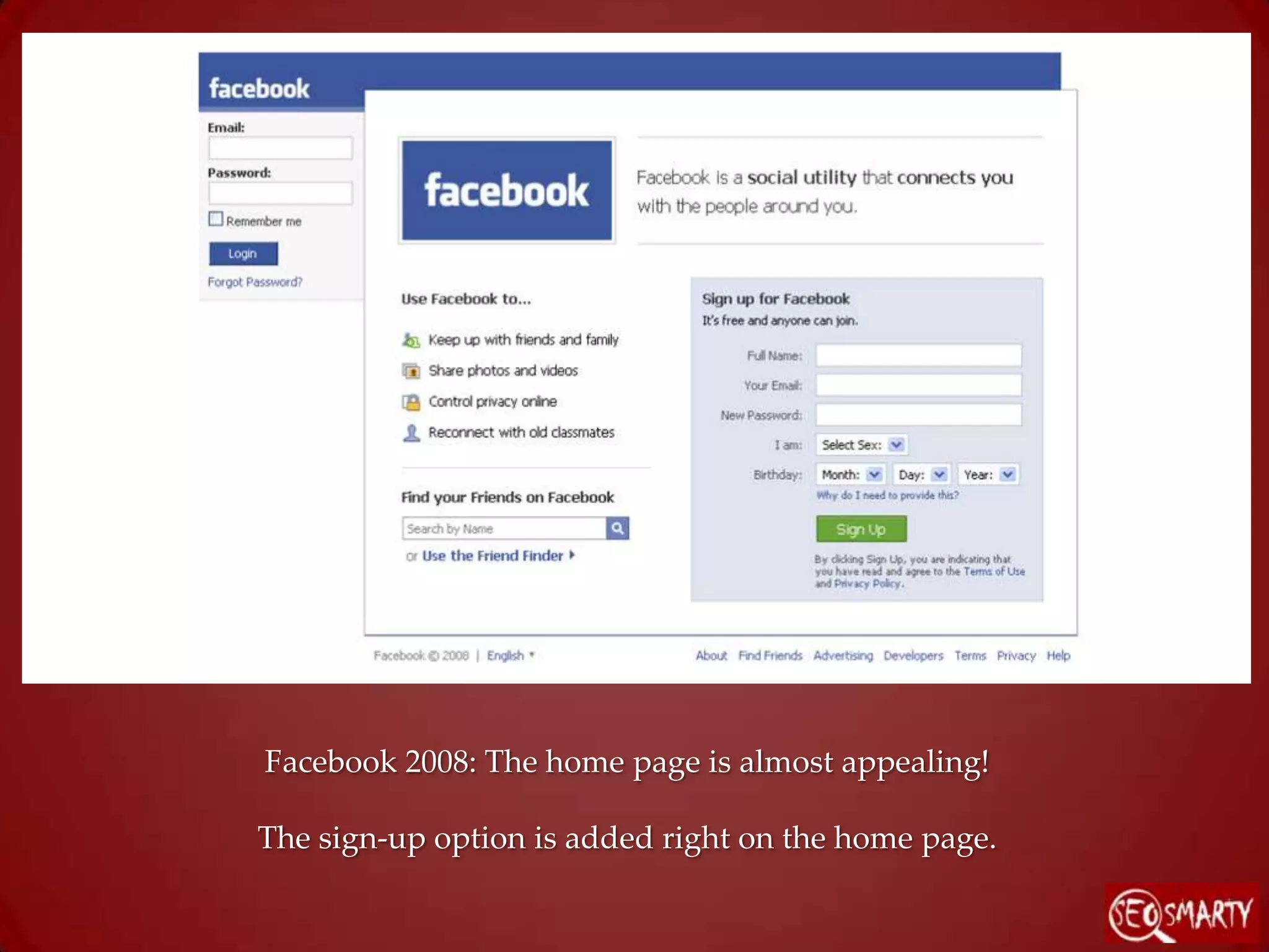 Facebook Home Page Evolution | PPTX